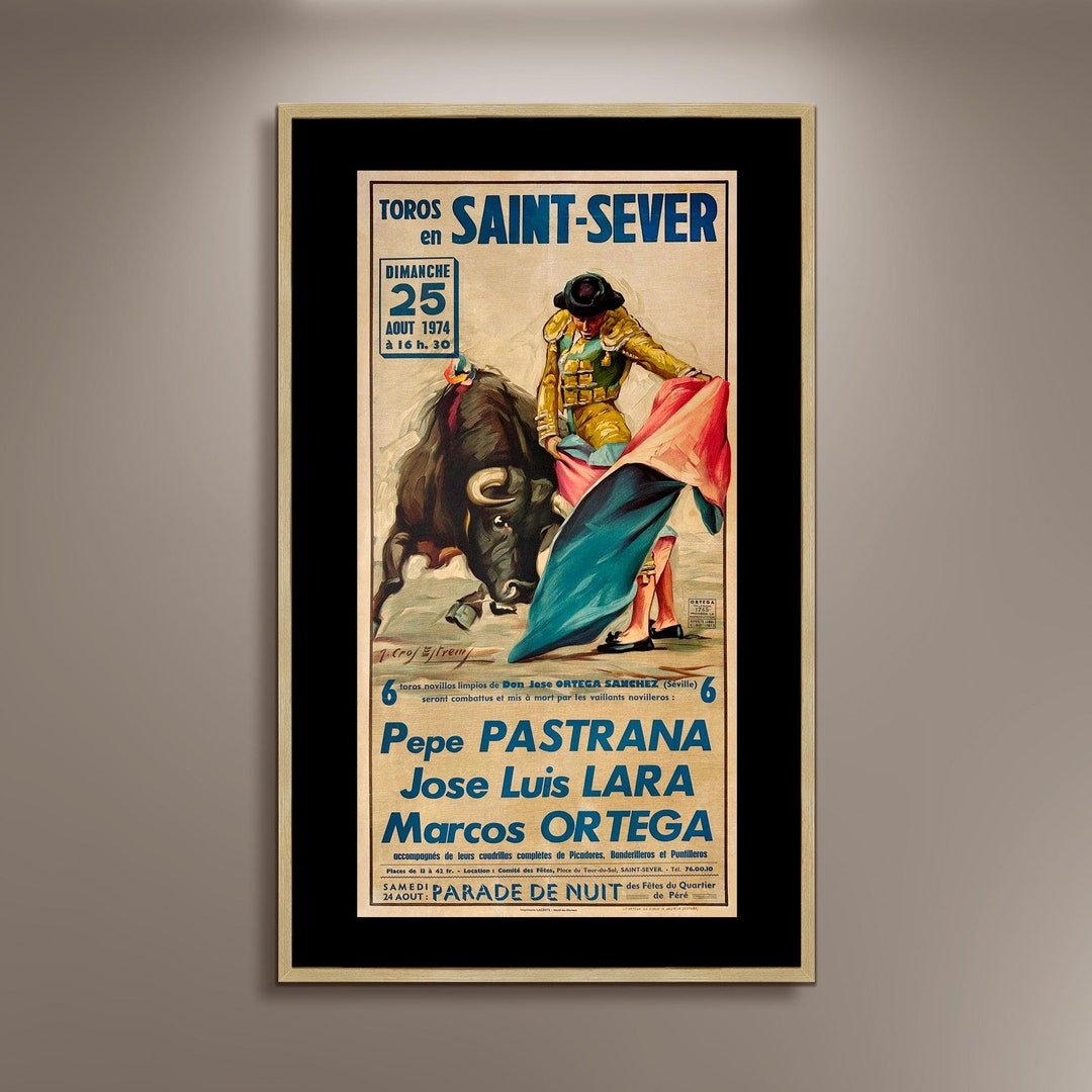 Toros En Saint Sever Bullfighting Vintage Fine Art Print Poster ...