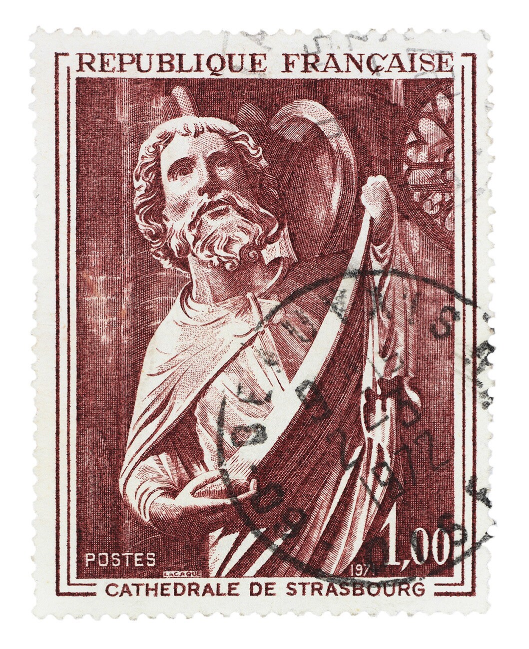 Cathedrale De Strasbourg, French Stamp Poster, Philately, Sculpture ...