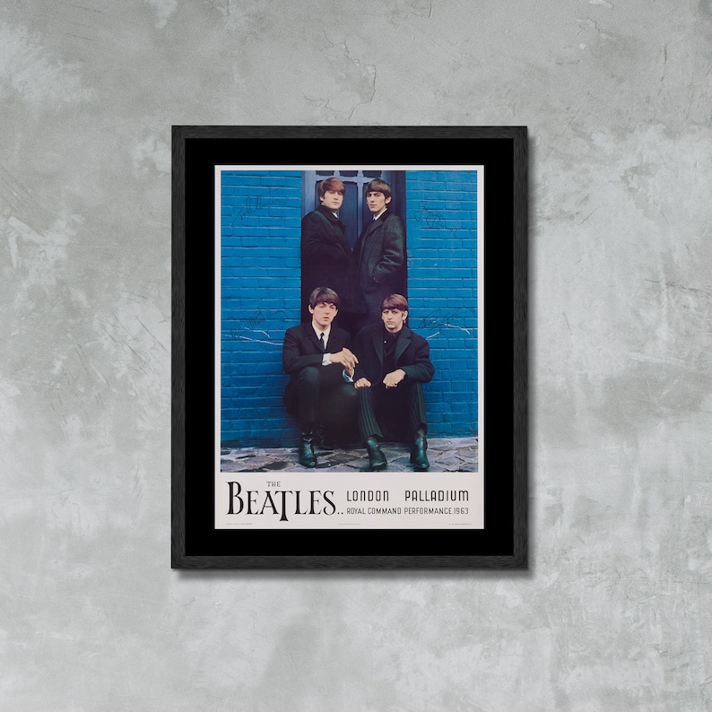 The Beatles Rock Band Vintage Photo Poster Framed Canvas Print, Black ...