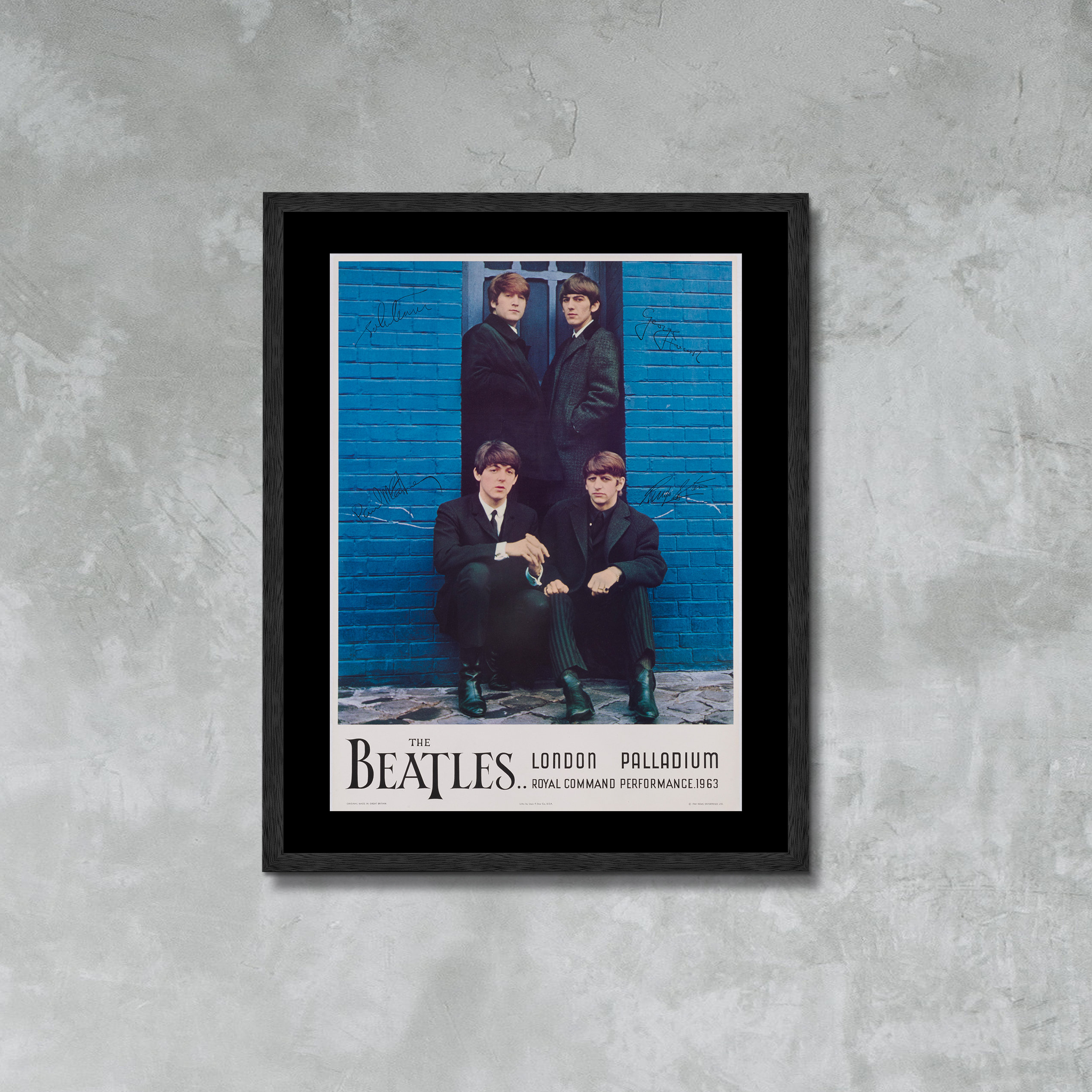 The Beatles Rock Band Vintage Photo Poster Framed Canvas Print, Black ...