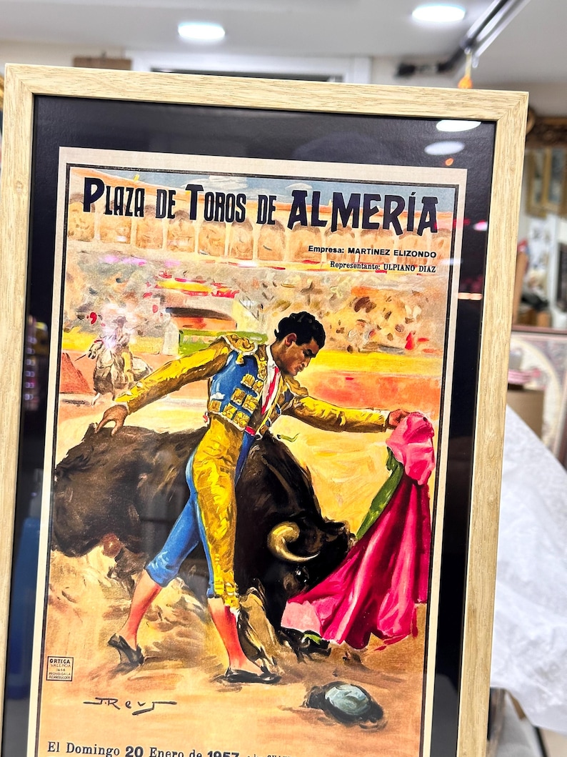 Vintage Bullfighting Poster: Plaza De Toros De Almeria Fine Art Print ...