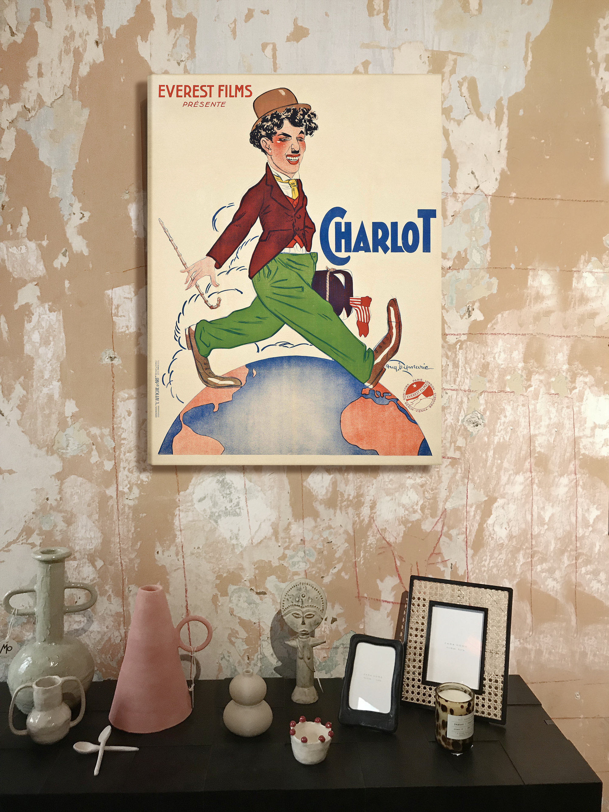 Charlie Chaplin, Charlot Movie Poster, Print Canvas,tramps, Atlantic ...