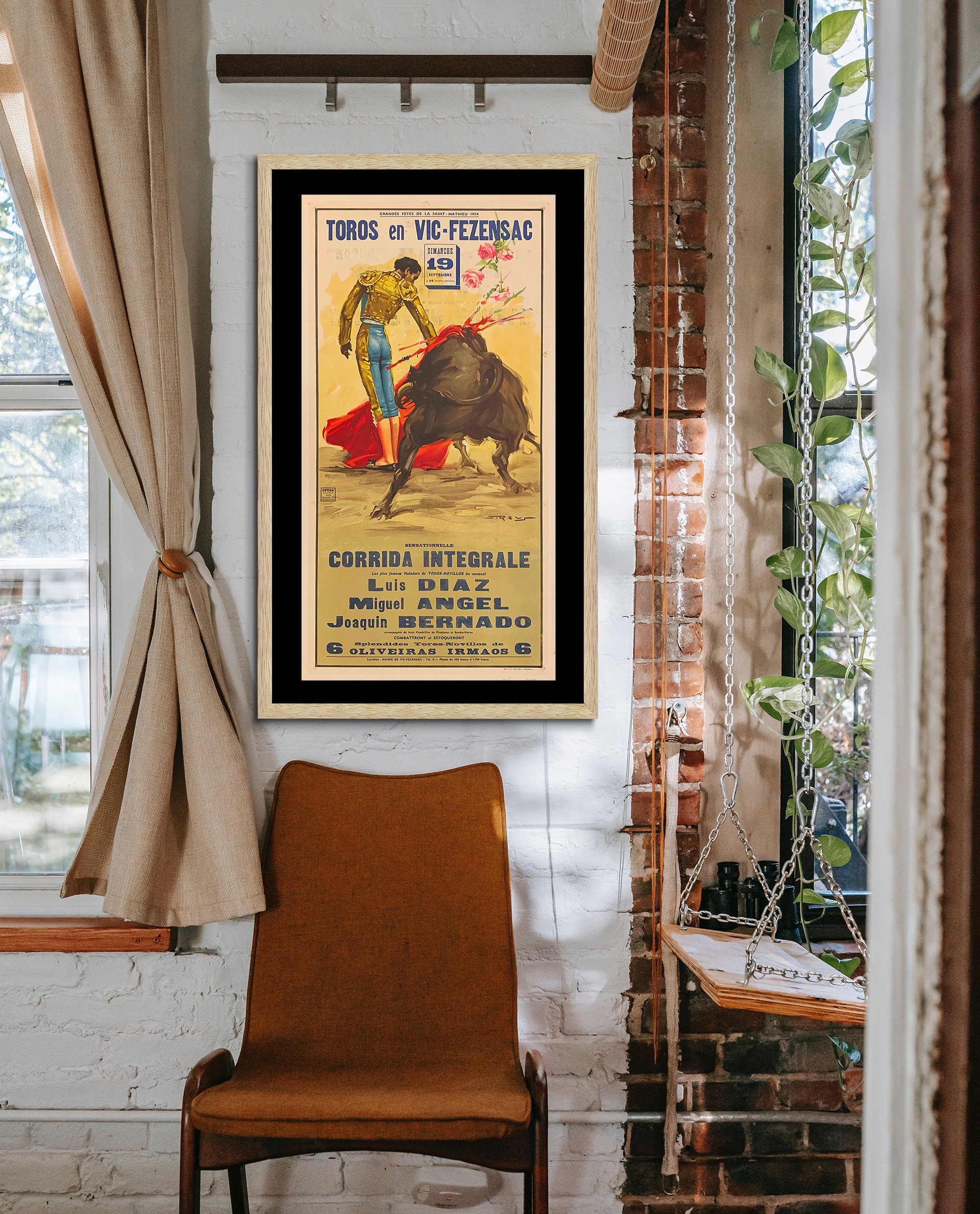 Toros En Vic-fezensac Poster Vintage Fine Art Print, Spanish ...