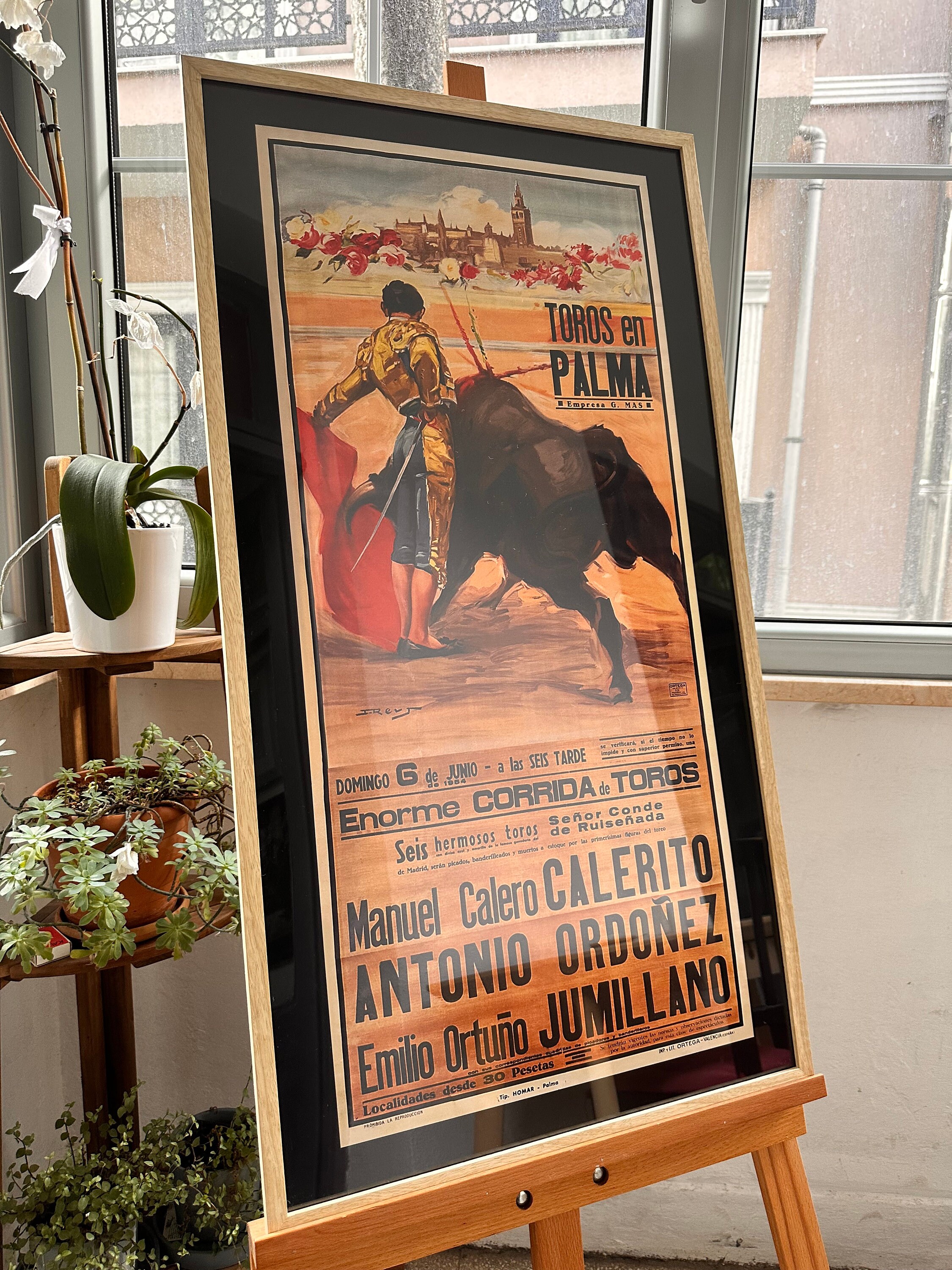 Spanischer Stierkampf Toros en Palma Vintage Fine Art Print Poster ...
