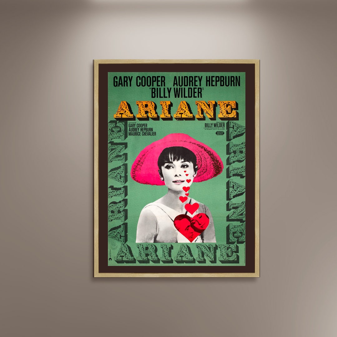 Audrey Hepburn 'ariane' Film Poster: Framed Canvas Art Print - Etsy