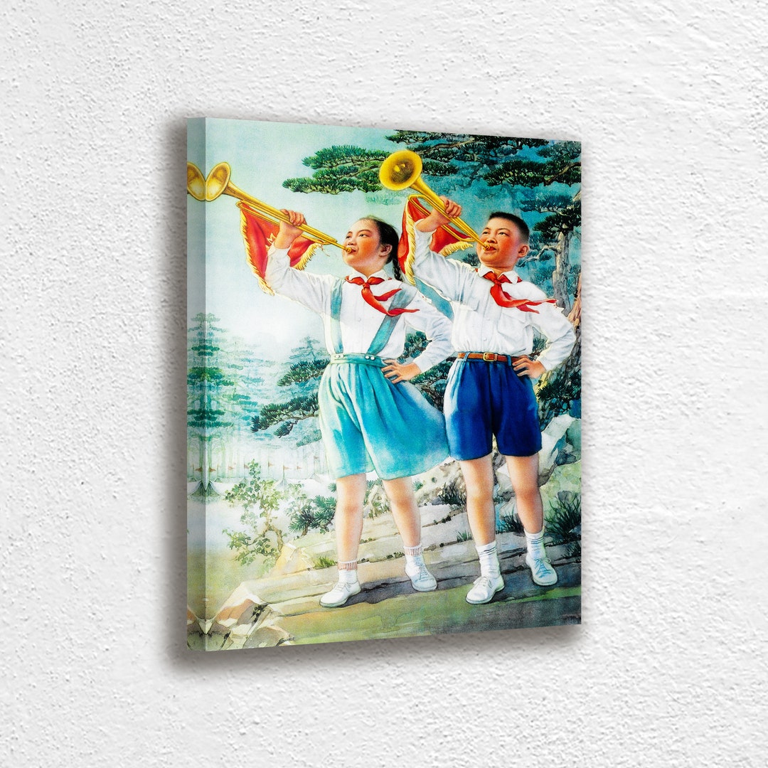 Chinese Propaganda Children Poster, Morning in the Summer Camp,chinese ...