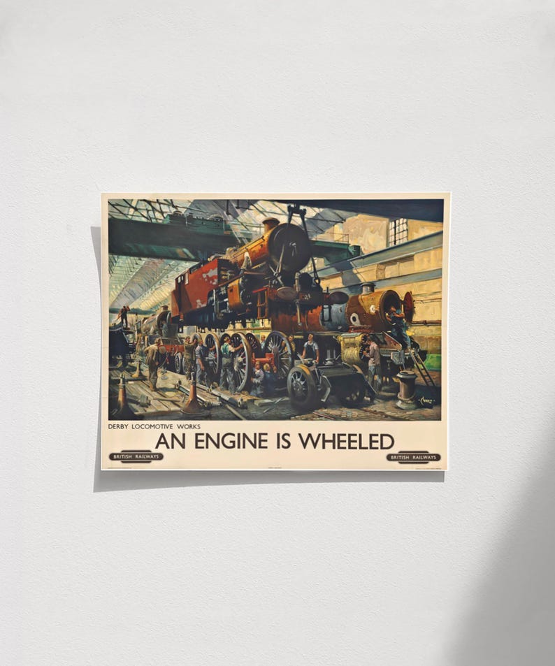 British Railways Steam Locomotive Poster: Framed Canvas Wall Art - Etsy