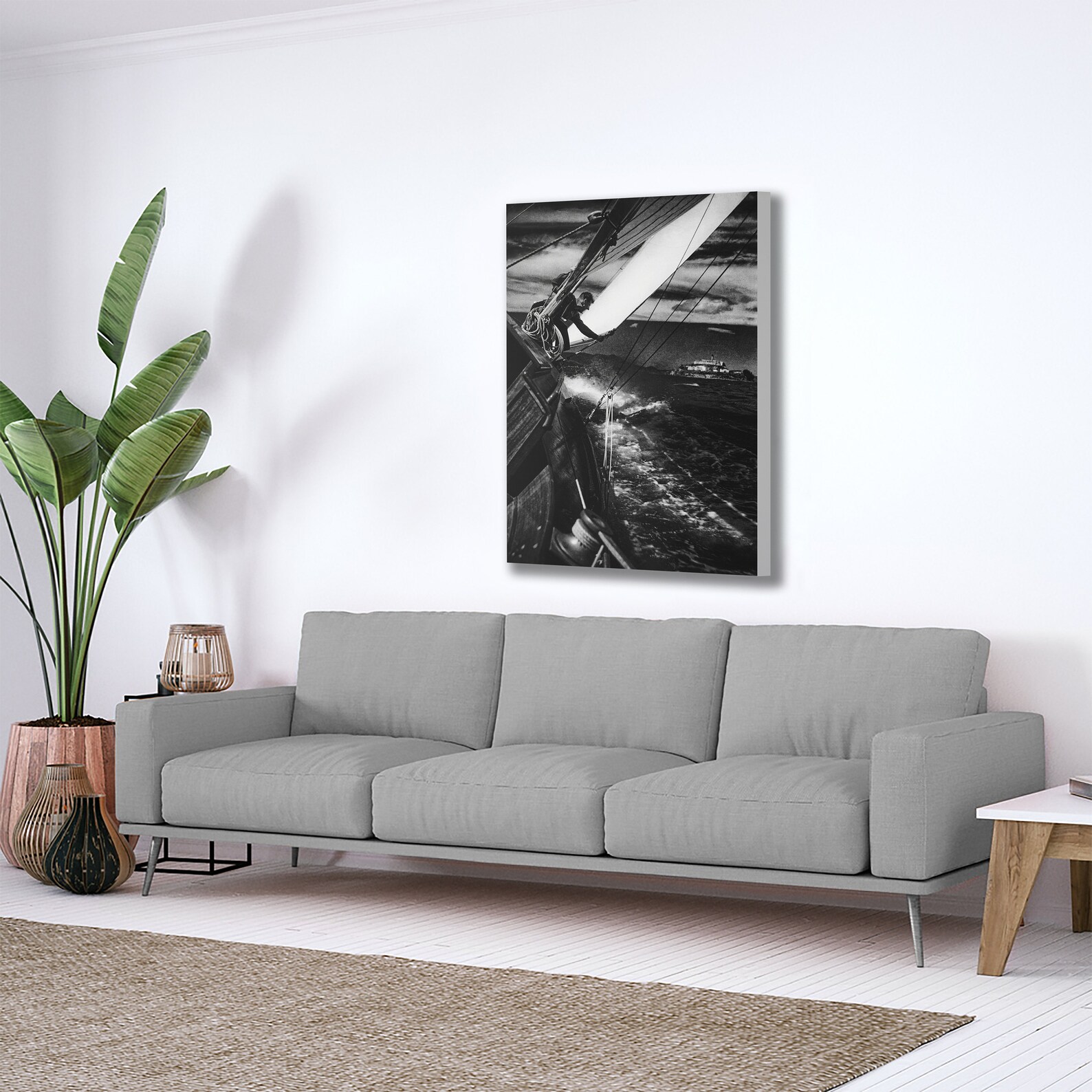 Boot in der San Francisco, Poster Schwarz Weiß Wand Kunst, San ...