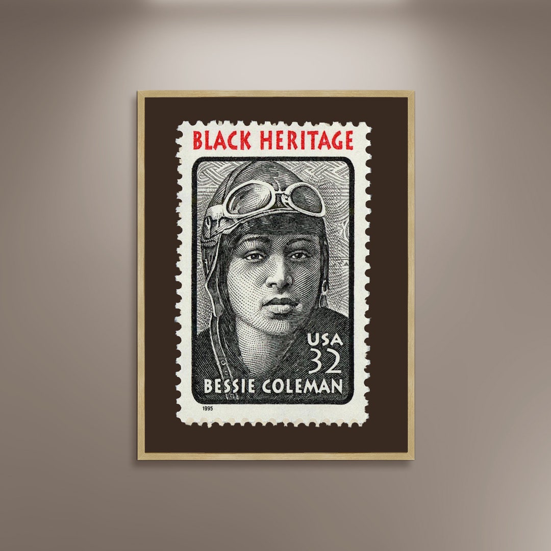 Bessie Coleman Black Heritage Postage Stamp Photo Poster Print Poster ...