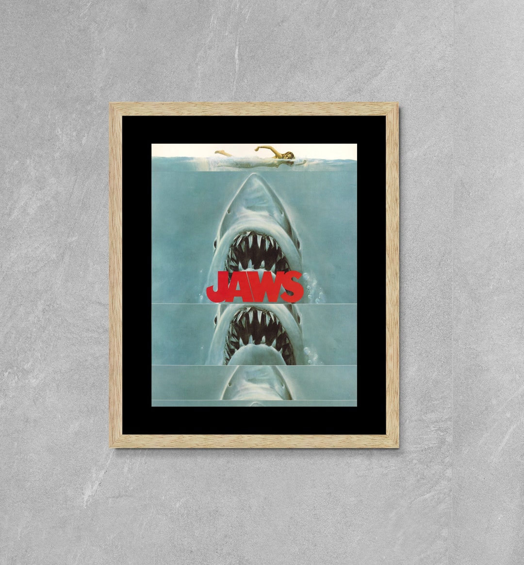 Jaws Movie Poster 1975: Framed Canvas Wall Art - Etsy