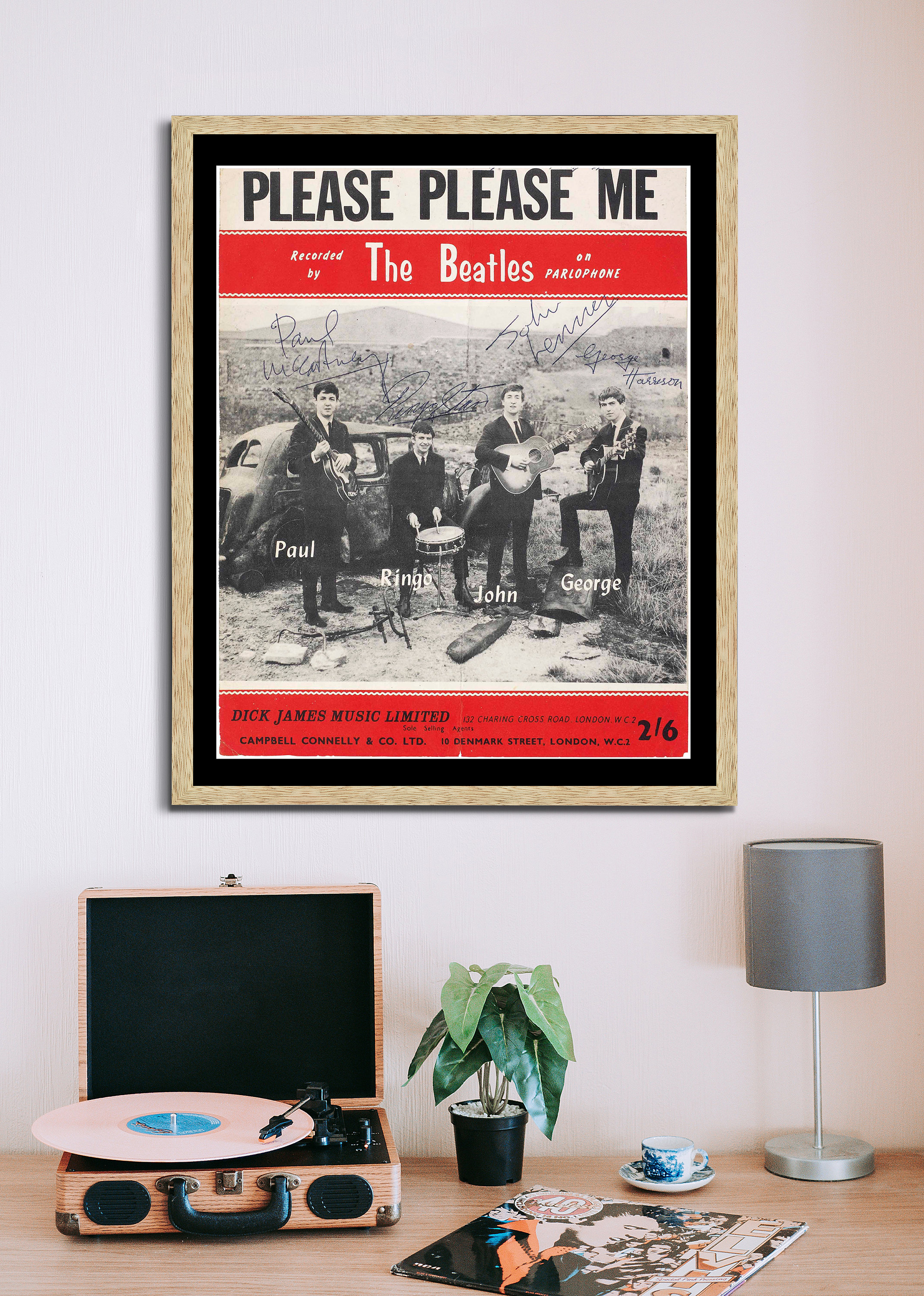 The Beatles Rock Band Vintage Photo Poster Framed Canvas Print, Please ...