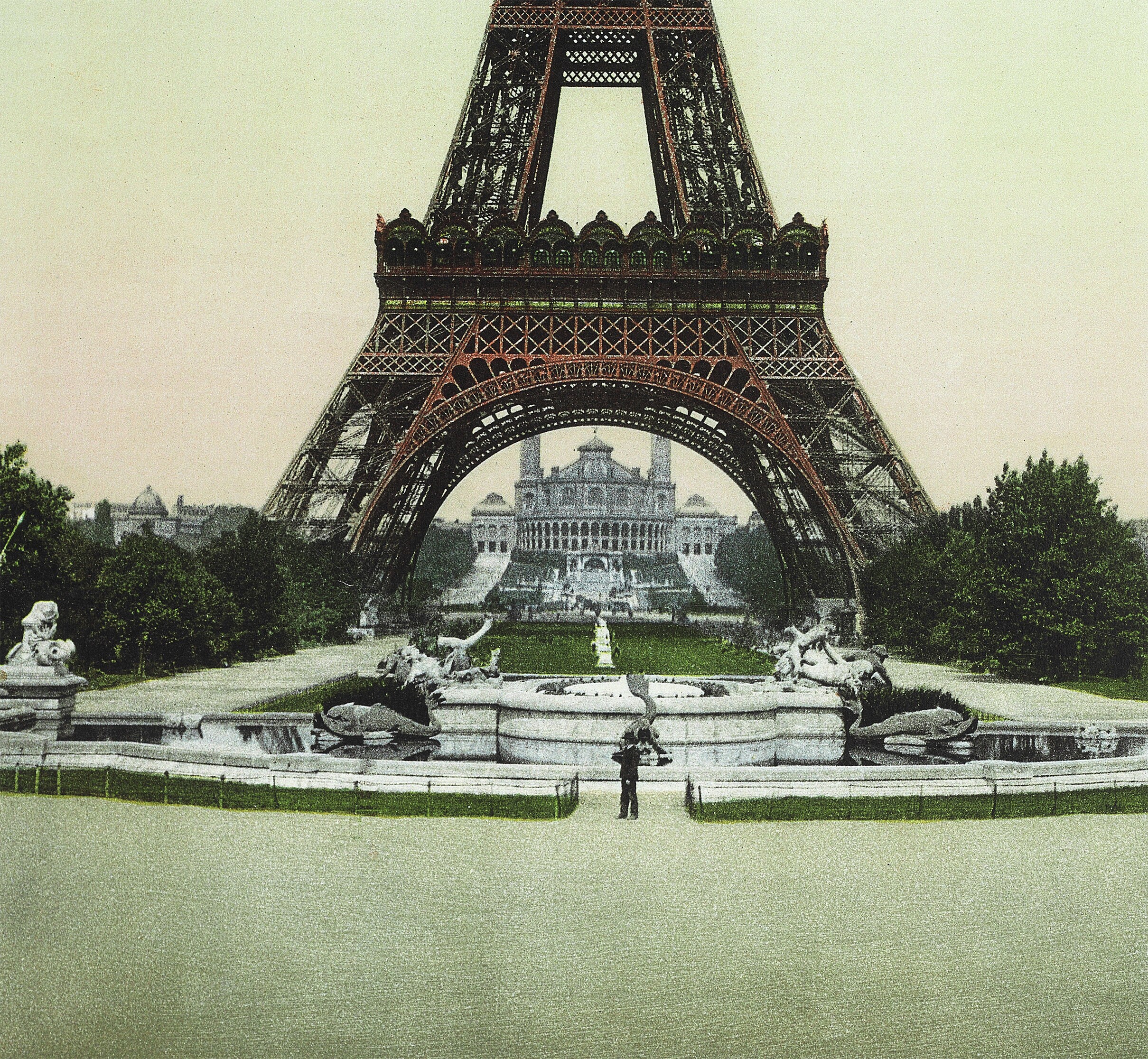 Eiffel Tower Full View Looking Toward the Trocadero 1900 - Etsy Eiffel Tower Full View Looking Toward the Trocadero 1900 - Etsy