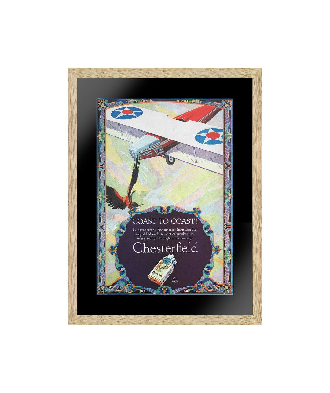 Chesterfield Cigarettes Vintage Poster, American Wall Art, Abstract ...