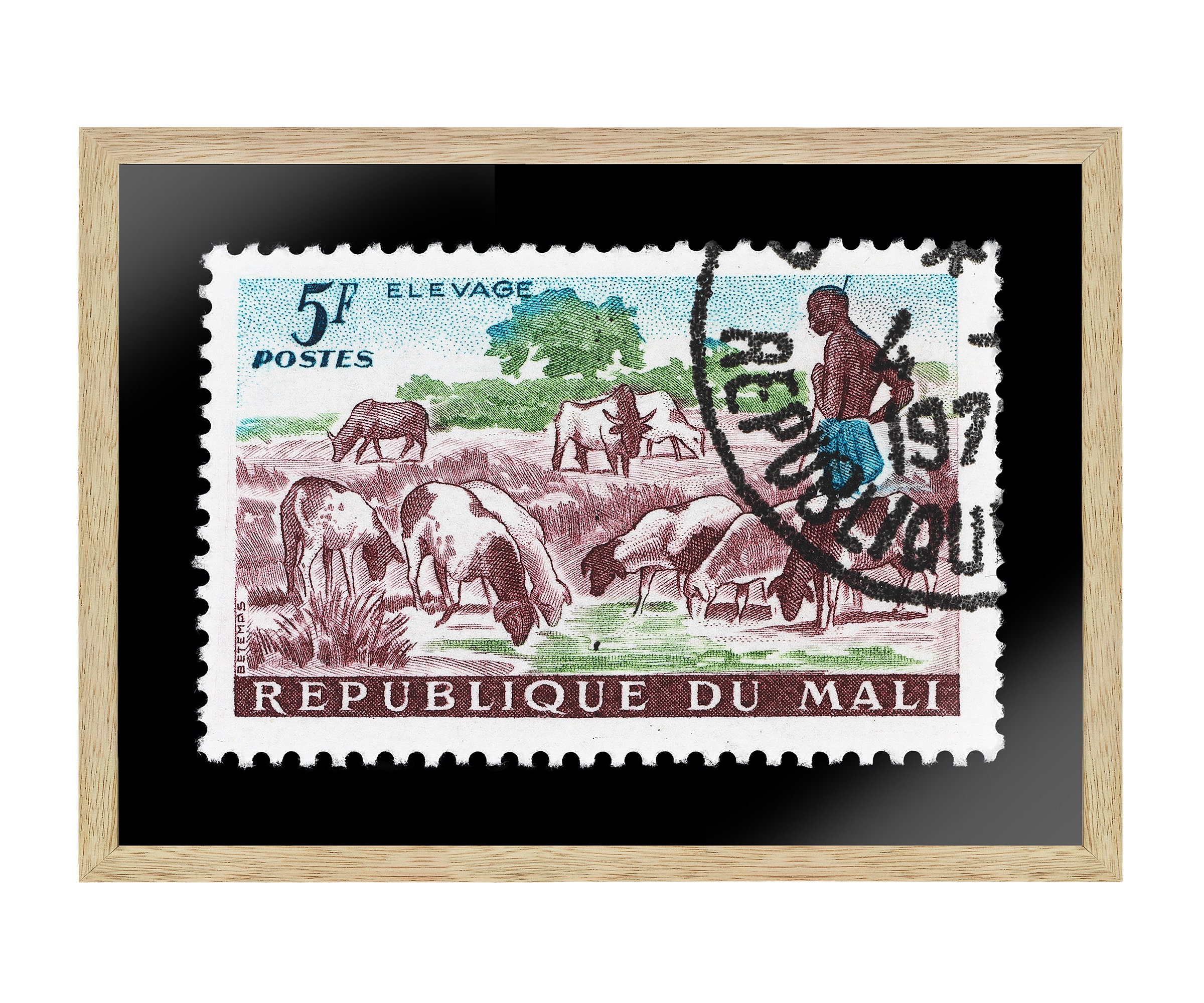 Vintage African Stamp Art Postage Mali Stamp Black Man - Etsy