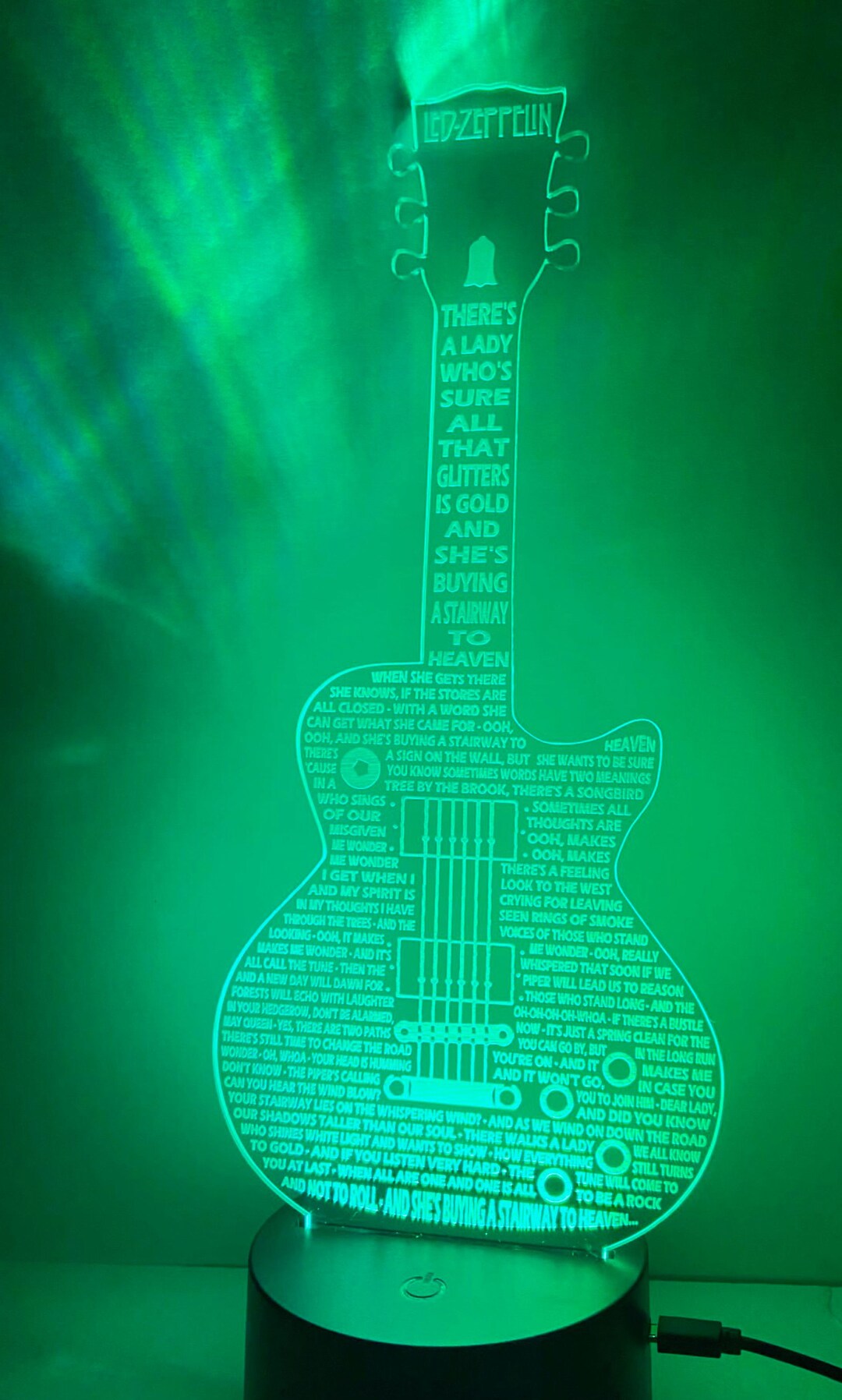 STAIRWAY to Heaven - Led Zeppelin Acrylic Guitar With Lyrics Multi ...