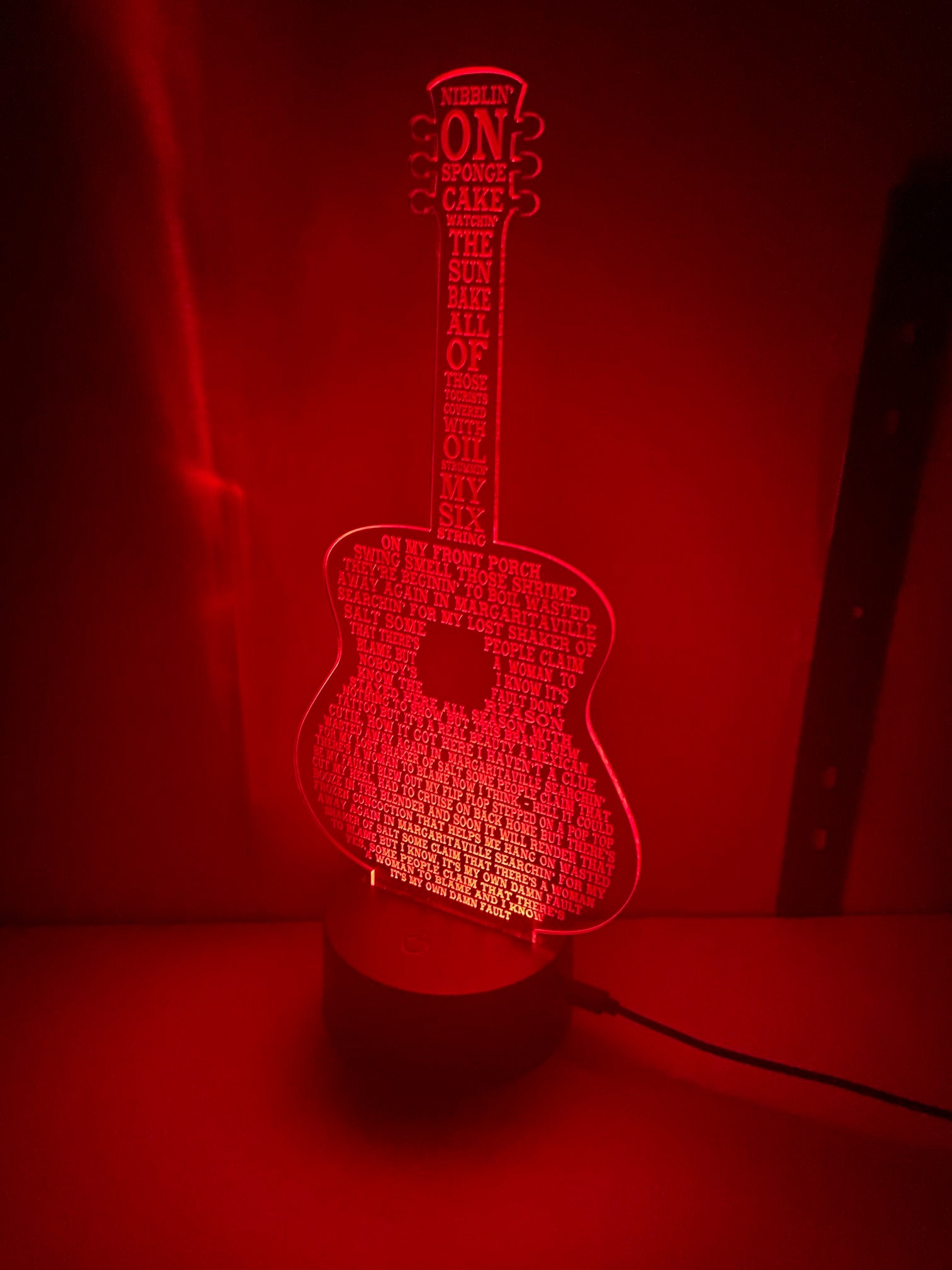 MARGARITAVILLE Jimmy Buffet Acrylic Guitar With Lyrics Multi-colored ...