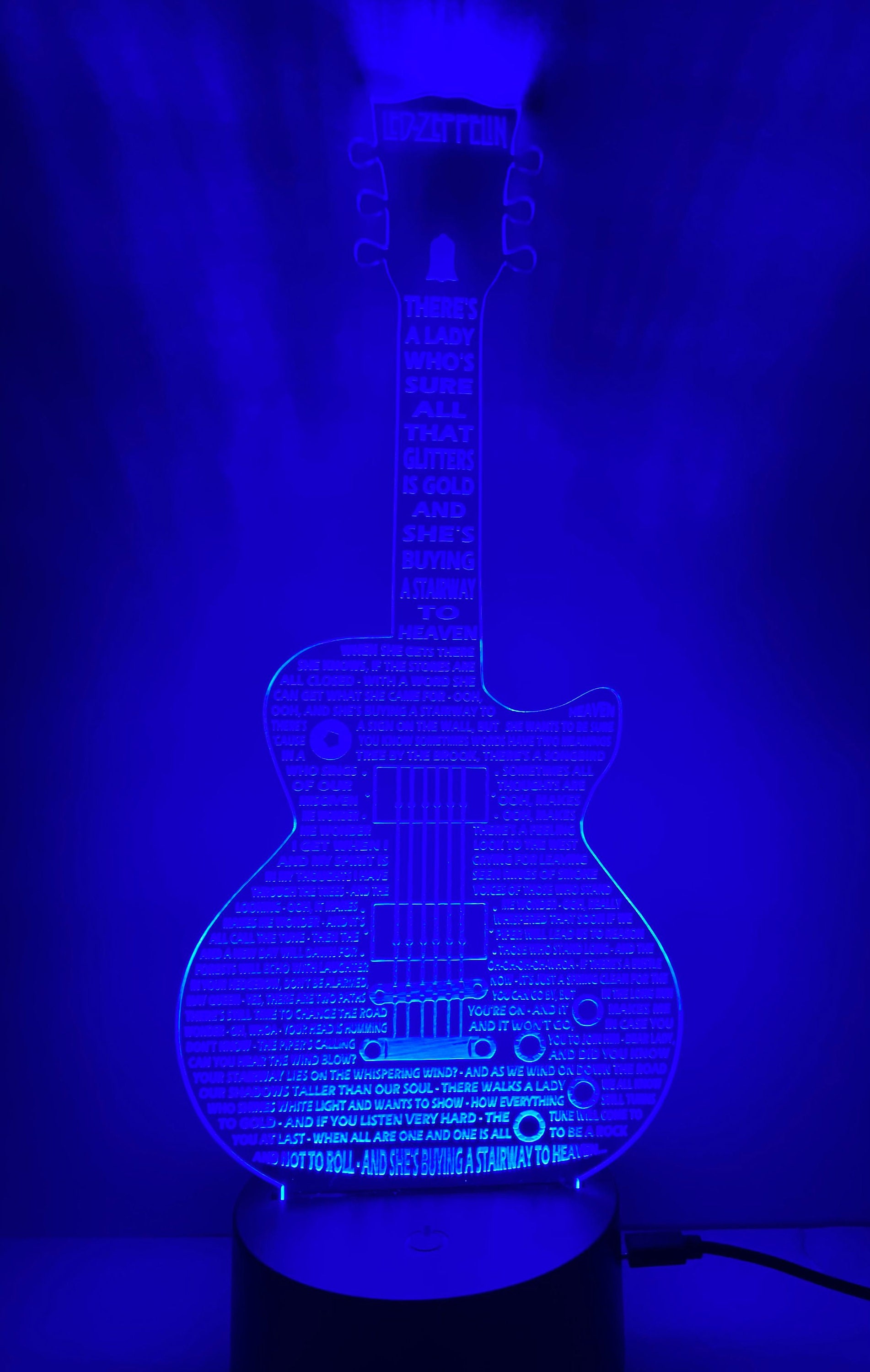 STAIRWAY to Heaven Led Zeppelin Acrylic Guitar With Lyrics Multi ...