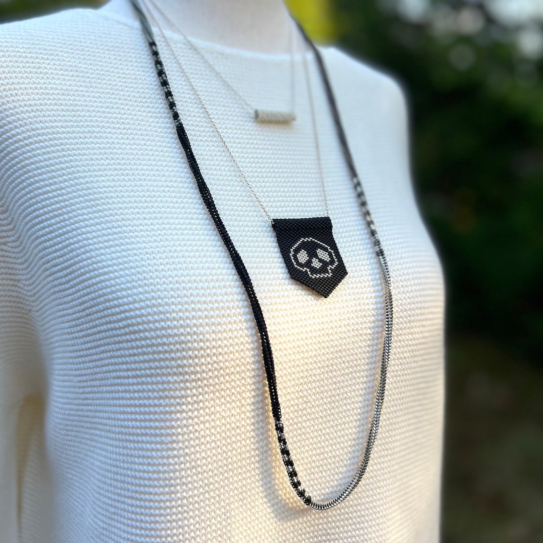 Skull Necklace on Sterling Silver Chain - Etsy