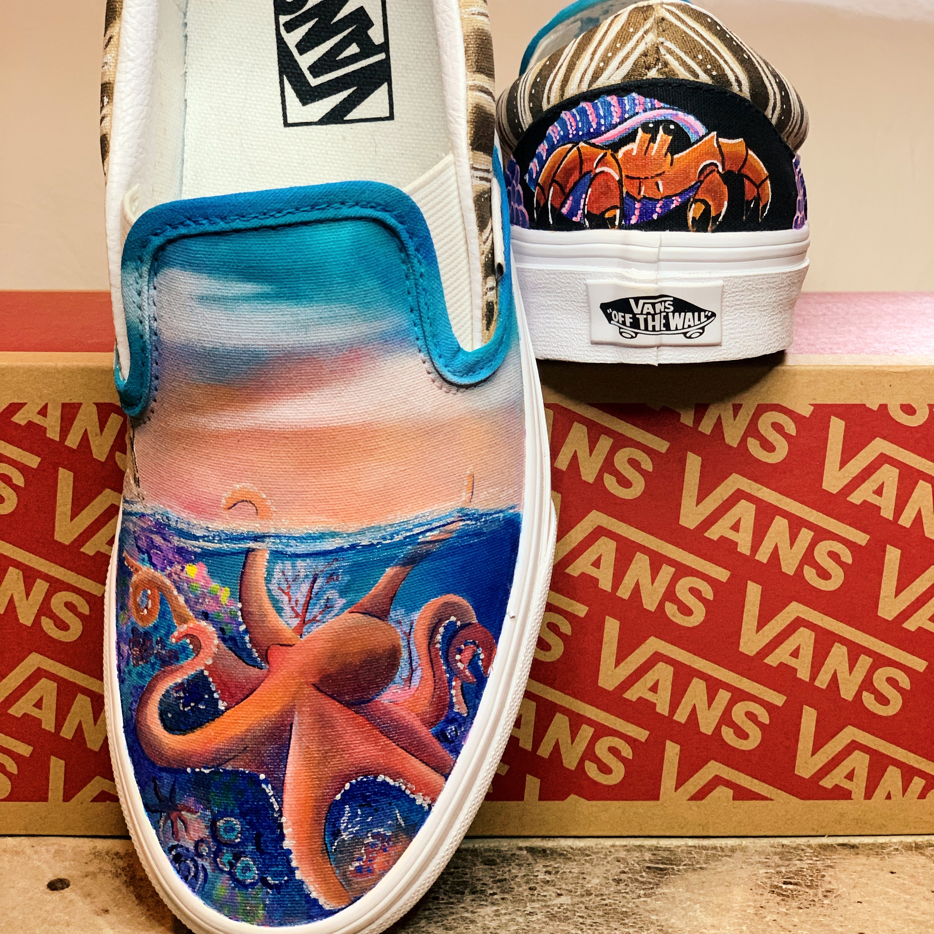 Custom Painted Vans Mermaid With Octopus | Etsy