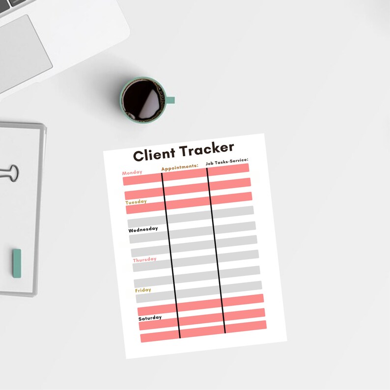 Editable Client Task Tracker Appointment Tracker Client Log | Etsy
