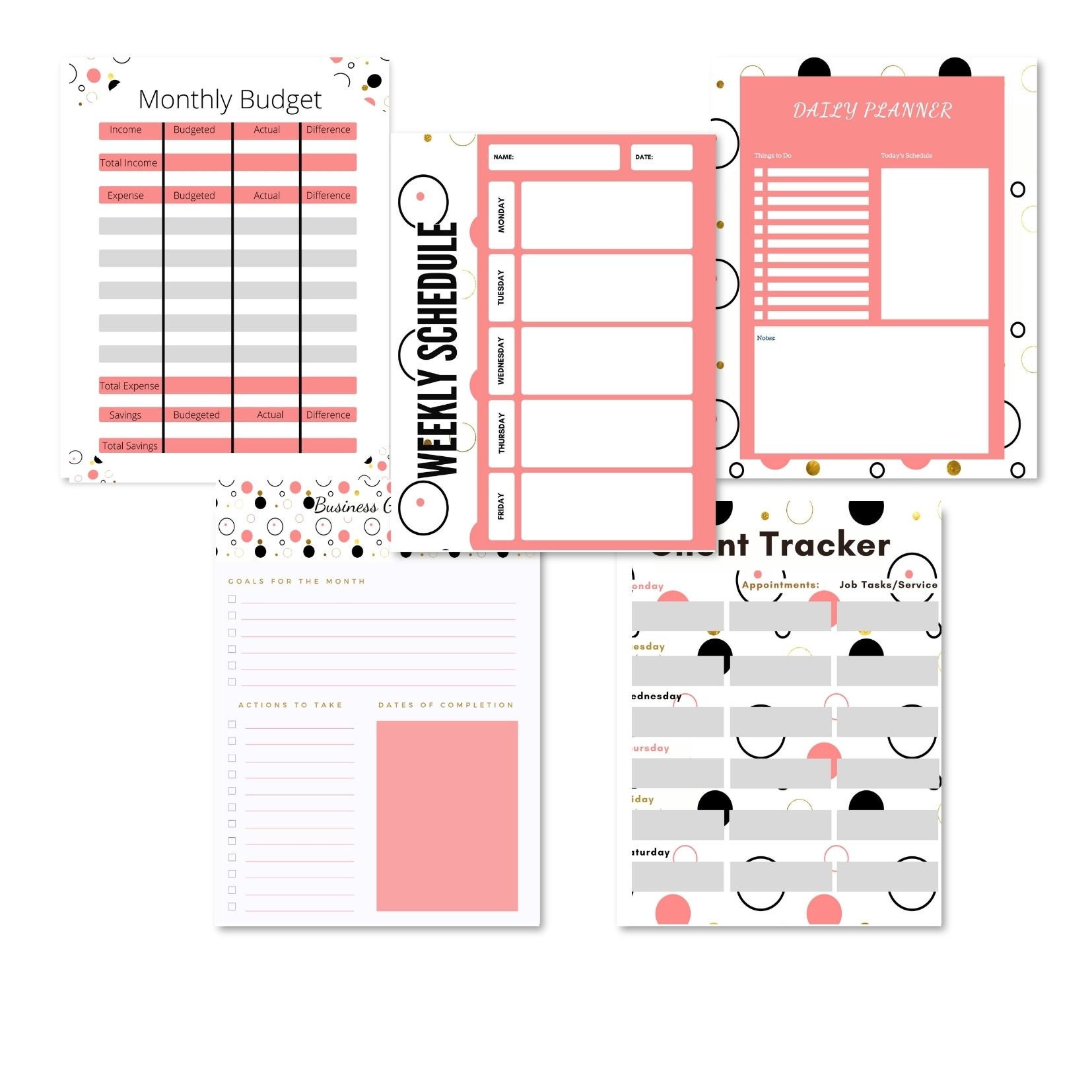 Pink Printable Planner Bundle for Business Owners. Productivity Planner ...