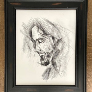A Sketch of Christ. Christian Drawing. Minimalist Art. - Etsy