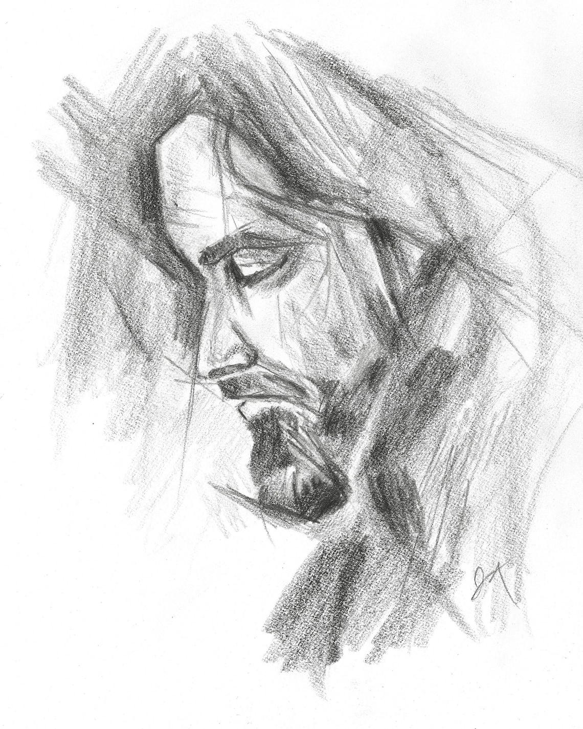A Sketch of Christ. Christian Drawing. Minimalist Art. - Etsy.de