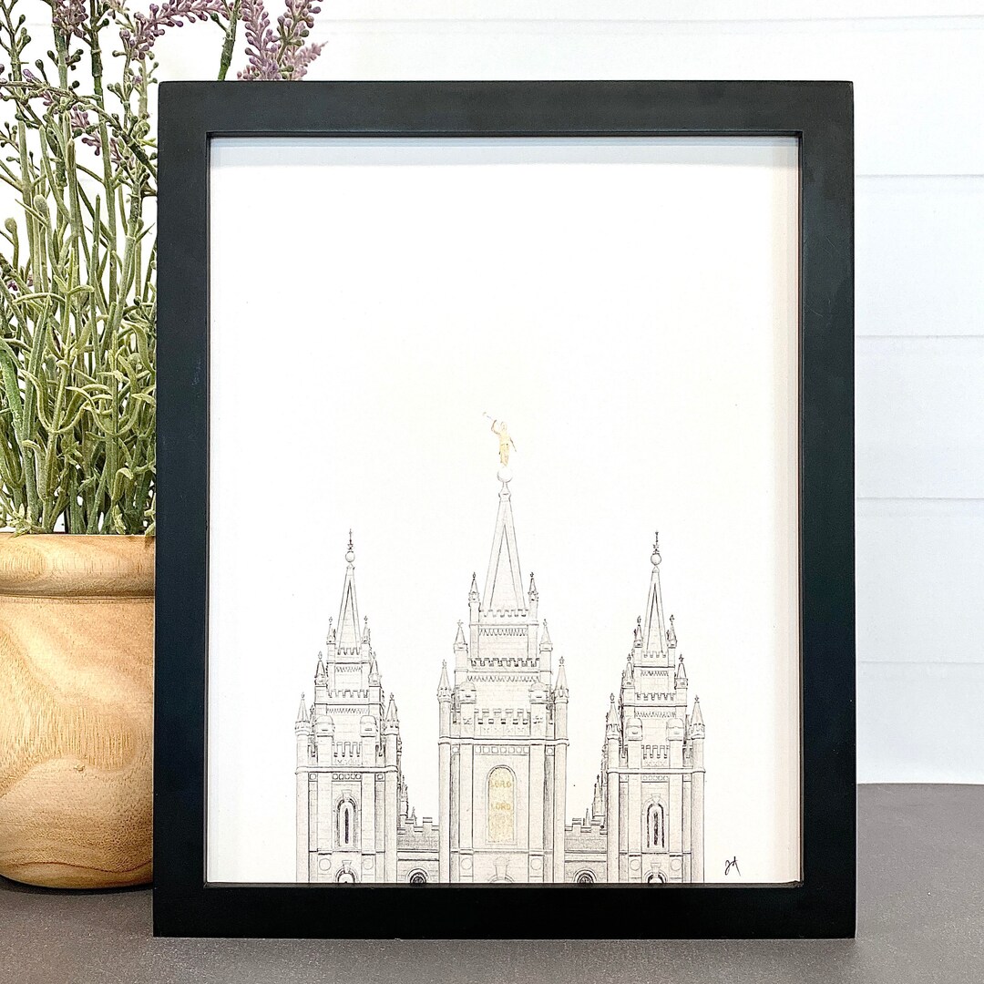 Salt Lake Temple Drawing. LDS Temple. Salt Lake City Utah. - Etsy