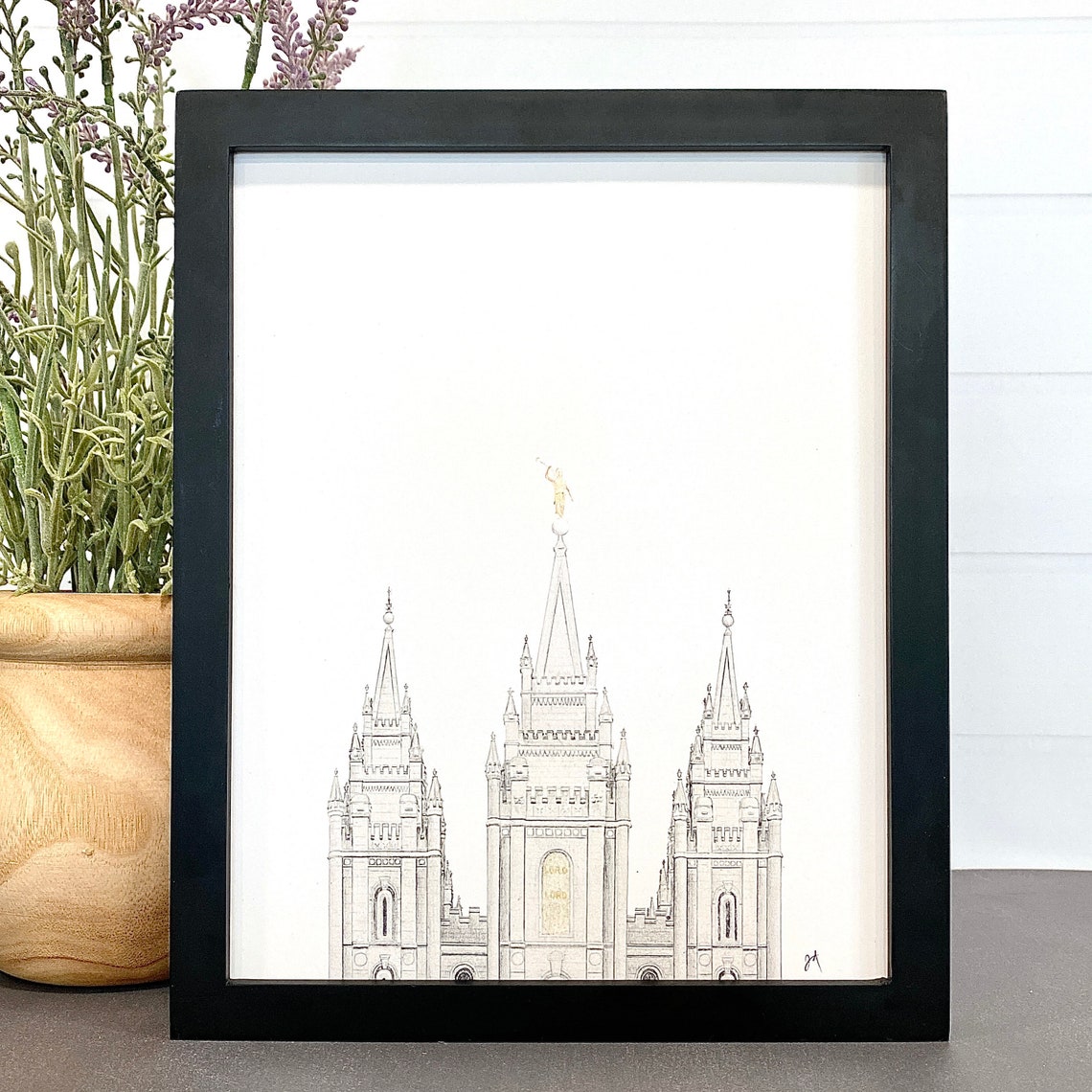 Salt Lake Temple Drawing. LDS Temple. Salt Lake City Utah. Minimalist ...