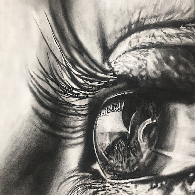 Eye Charcoal Drawing - Etsy