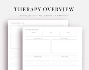 Therapy Notes, Therapy Session Log, Pre and Post Therapy Session Notes ...