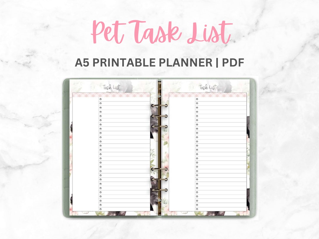 Task List Printable, Task Tracker & Organizer, Printable Planner pet ...