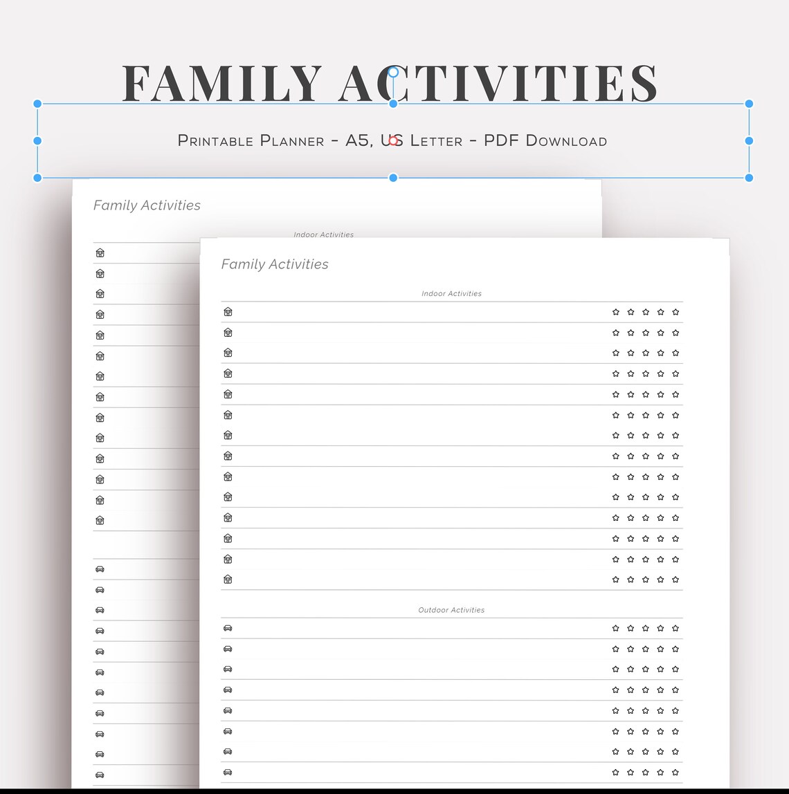 Family Planner Printable, Family Schedule, Family Activities Planner ...