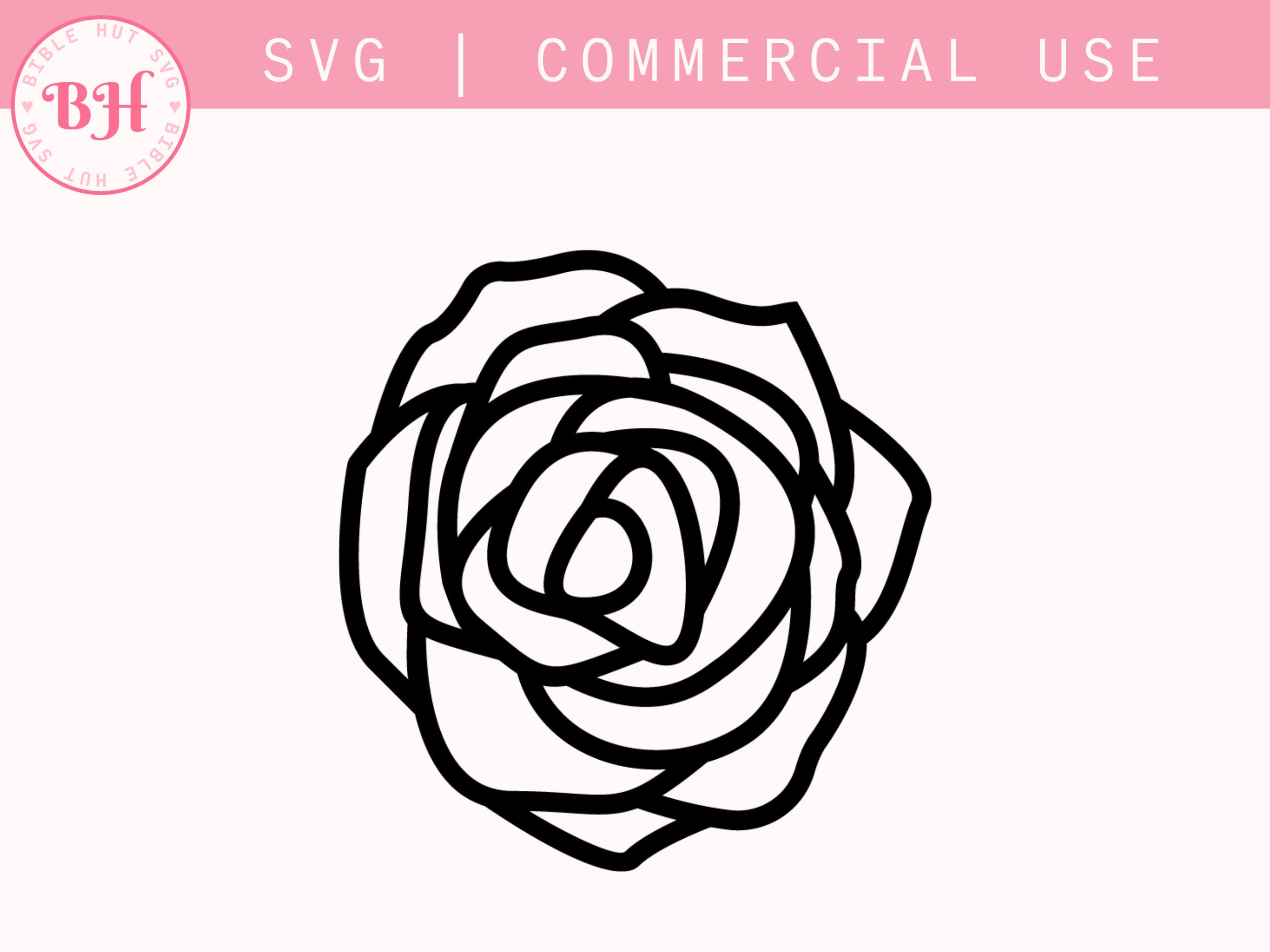 Rose SVG, Rose SVG File, Spring Flower Svg, Rose Flower Svg, Rose ...