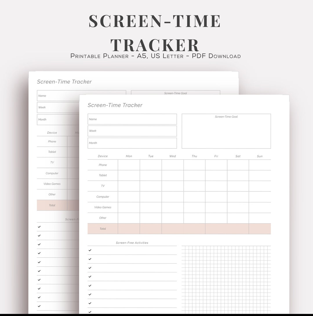 Printable Screen Time Tracker, Screen Time Rules, Screen Time Chore ...