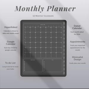 2025 Dark Mode Digital Planner, Night Mode Goodnotes, iPad Dark Planner ...