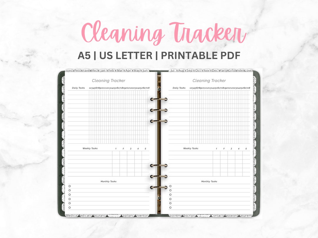Printable Cleaning Planner, Cleaning Checklist, Cleaning Schedule ...