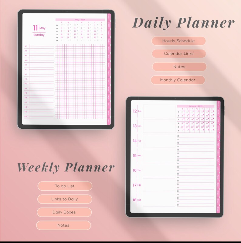 All in One Dated Digital Planner 2025, Daily, Weekly, Monthly Goodnotes ...