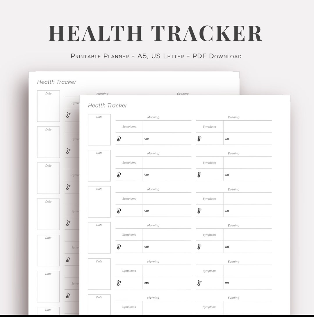 Kids Symptom Tracker, Printable Symptom Journal, Health Tracker ...