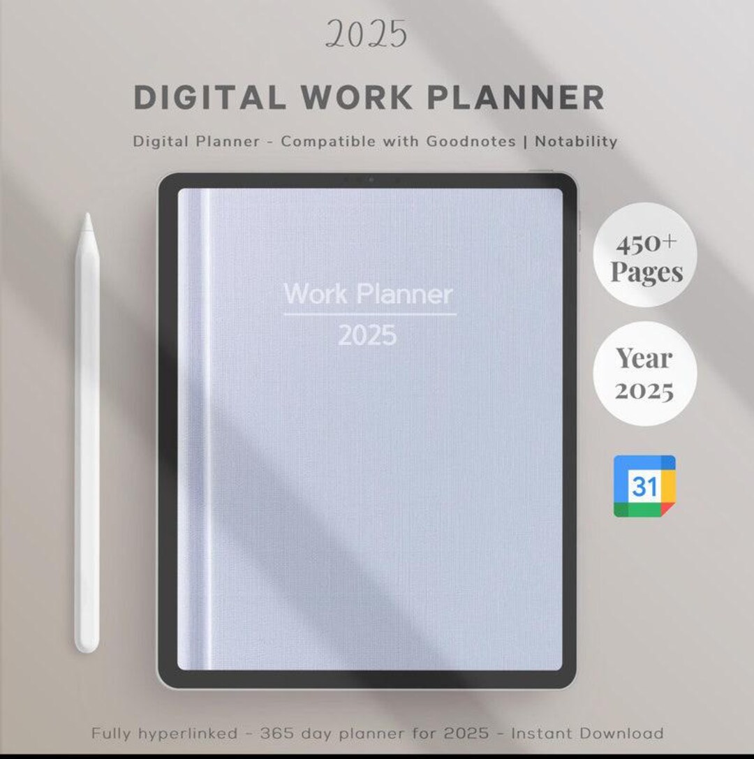 2025 Digital Work Planner Ipad, Goodnotes Work Planner, Notability ...