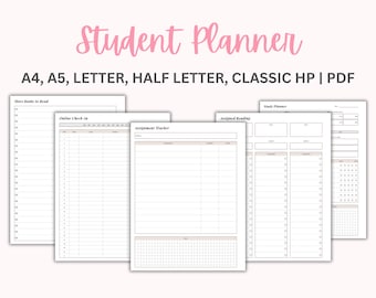 Printable Planner, Printable Student Planner Bundle, Study Planner ...