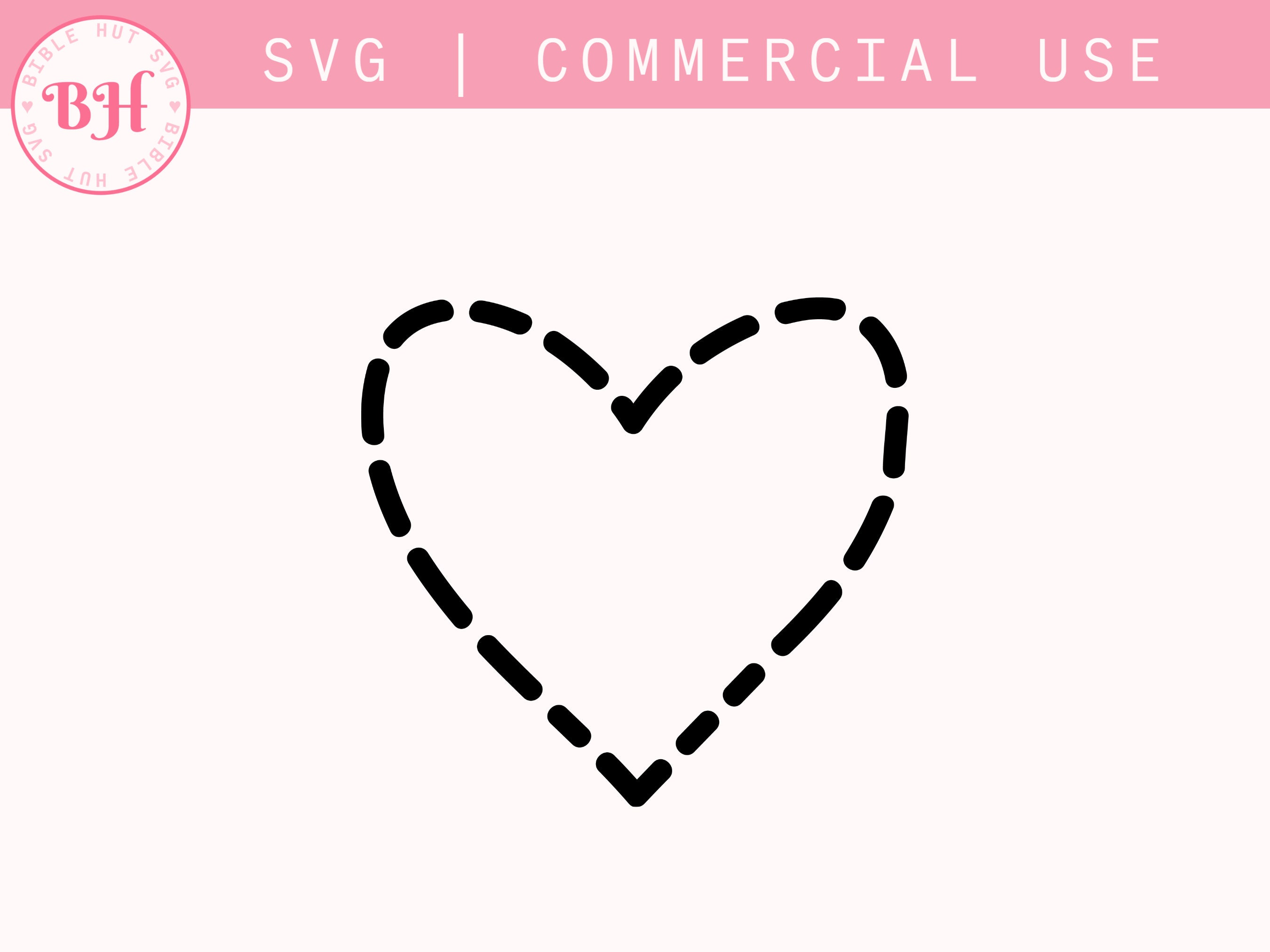 Dashed Line Heart SVG: Doodle Heart Pattern (digital File) - Etsy Canada