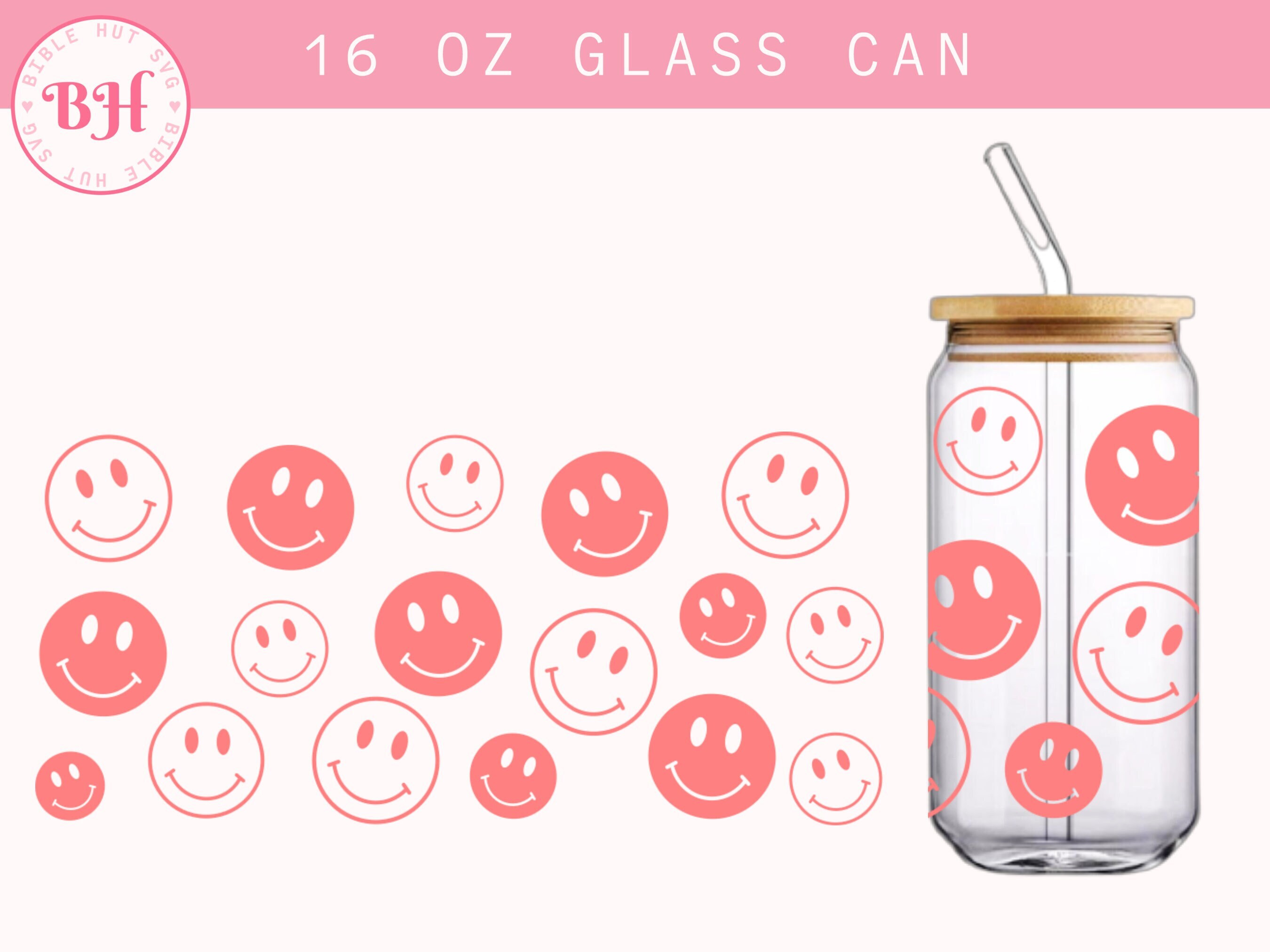 16oz Can Wrap SVG | Retro Smiley Face Svg Files for Cricut & Silhouette ...