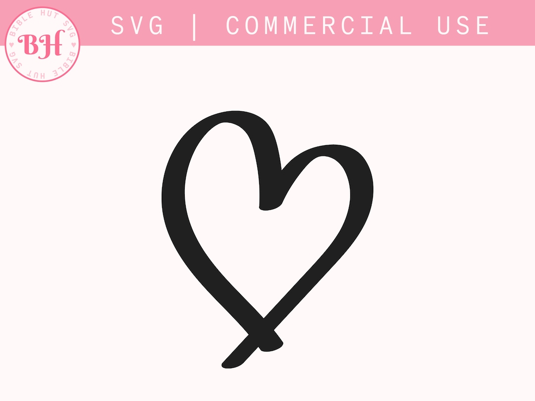 Hand Drawn Heart SVG: Doodle Outline Cut File (digital Download) - Etsy