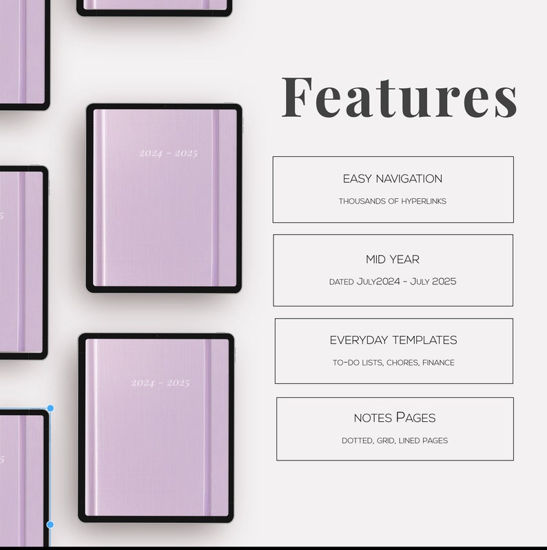 2024 2025 Mid Year Digital Planner, Dated Daily, Weekly, Monthly ...