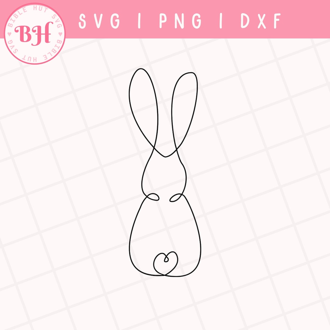 Bunny Single Line Statue, Bunny Line Art, Bunny Outline Svg, Bunny Line ...