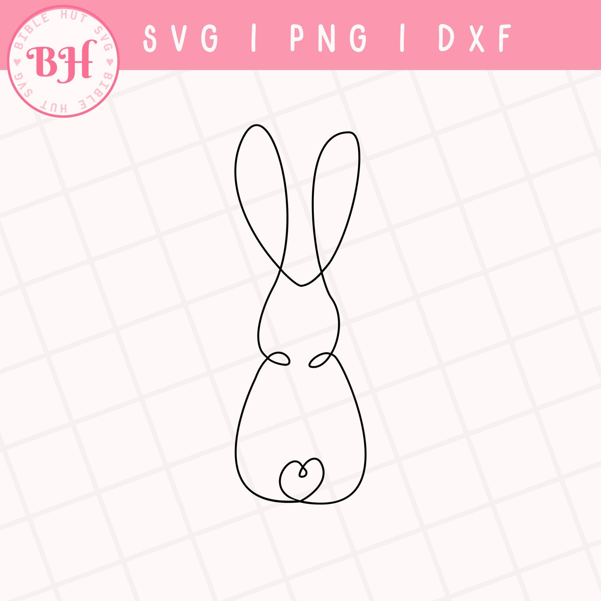 Bunny Line Art SVG: Easter Rabbit Outline (PNG, DXF) - Etsy