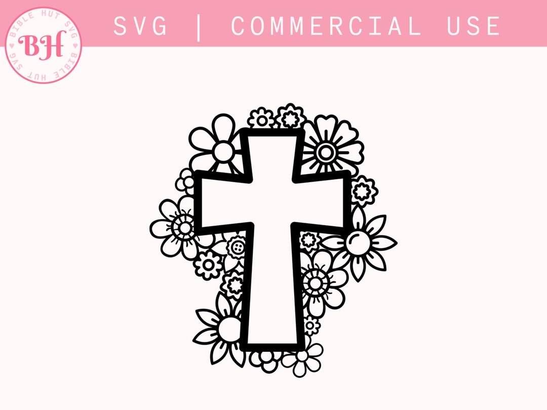 Floral Cross SVG, DFX, PNG, Flower Cross Svg, Faith Svg, Religious Svg ...