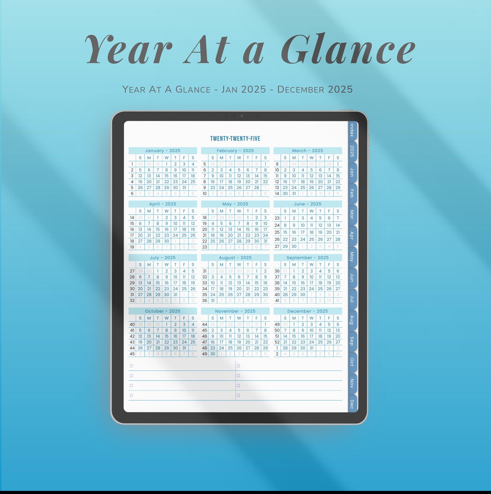 2025 Blue Digital Planner for Goodnotes & Notability (ipad) - Etsy
