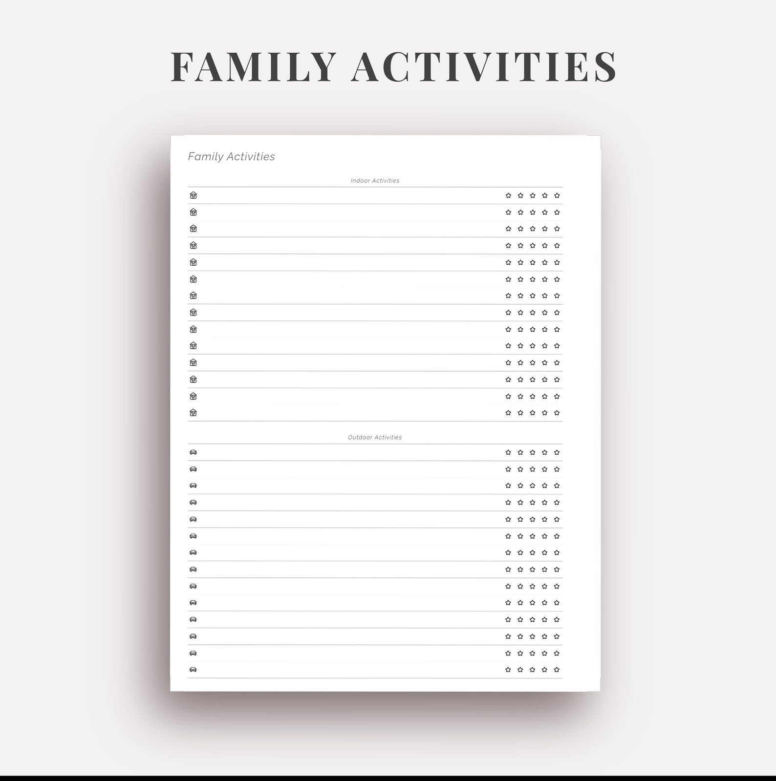 Family Planner Printable, Family Schedule, Family Activities Planner ...